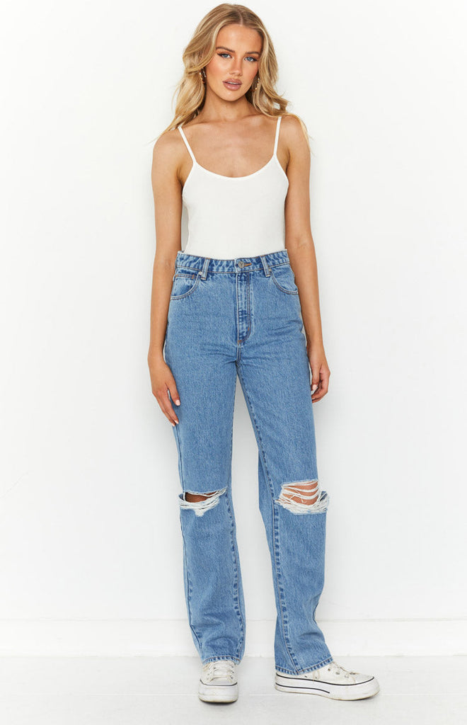 ABRAND A 94 High Straight Georgia Rip Blue Jeans – Beginning Boutique US