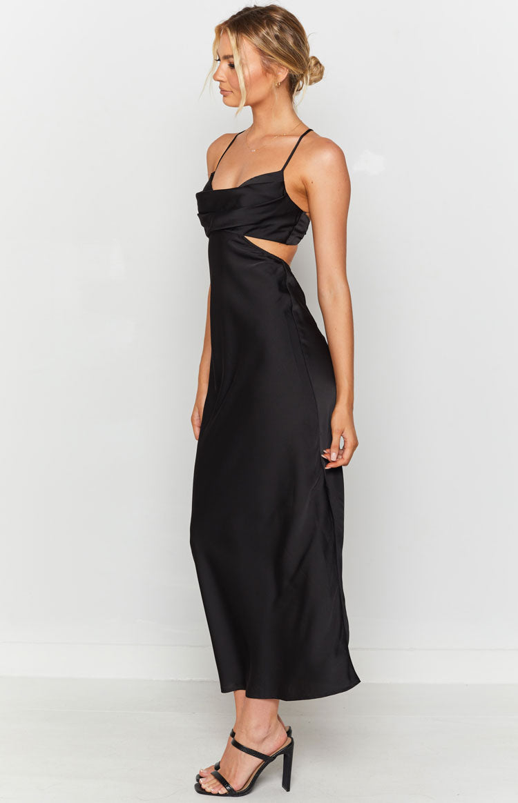 Taleah Cut Out Maxi Dress Black – Beginning Boutique US