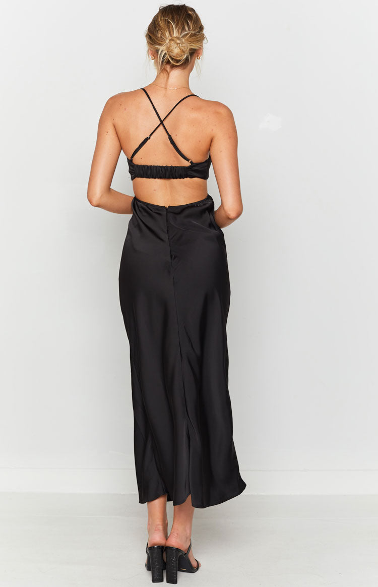 Taleah Cut Out Maxi Dress Black – Beginning Boutique US
