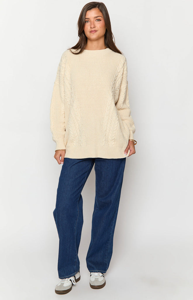 Alex Cream Oversized Sweater – Beginning Boutique US