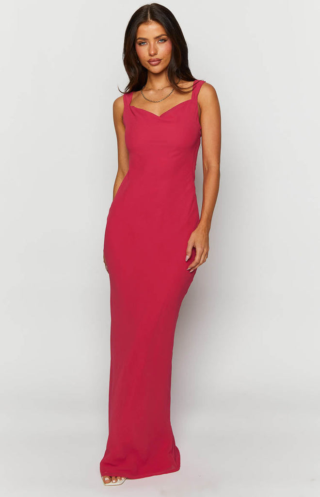 Astrid Pink Chiffon Maxi Dress – Beginning Boutique US
