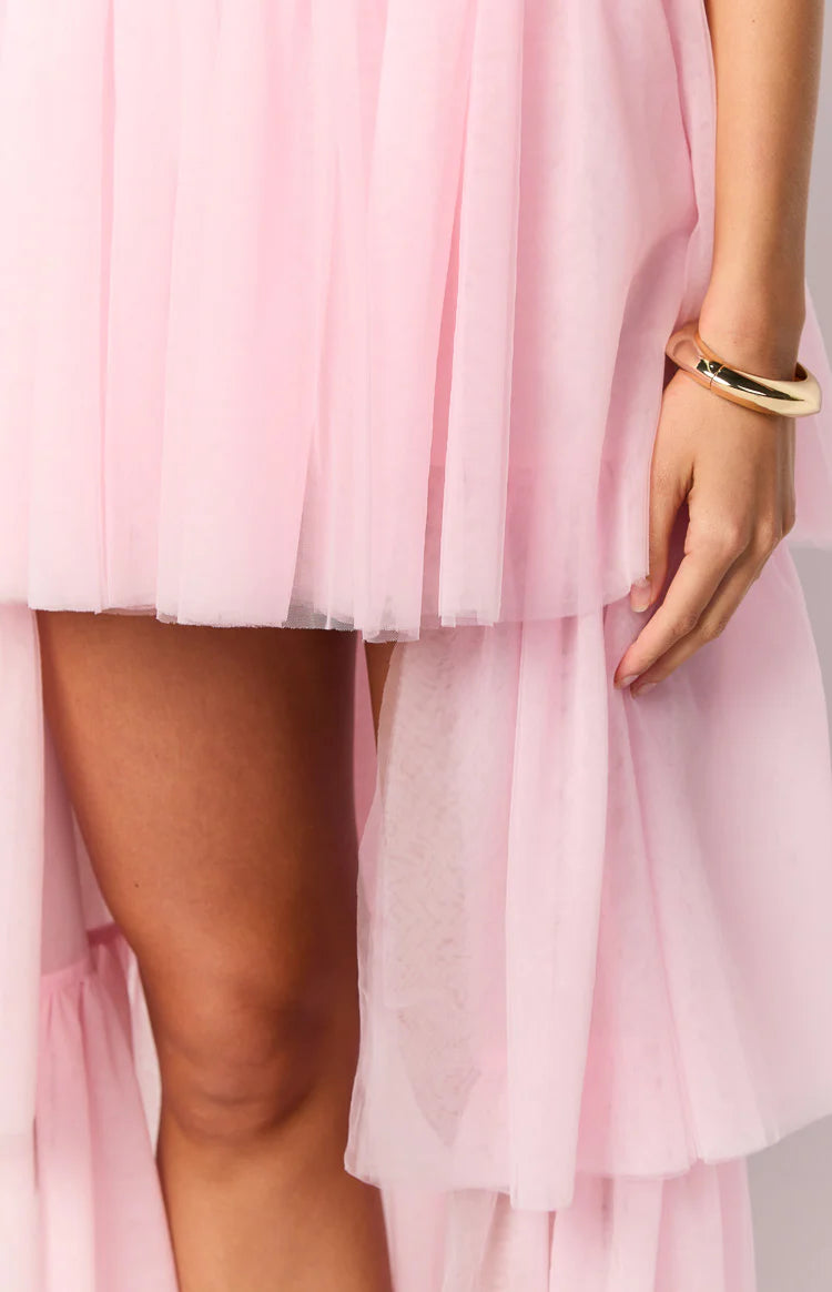Avery Pink High-Low Maxi Dress | Beginning Boutique US