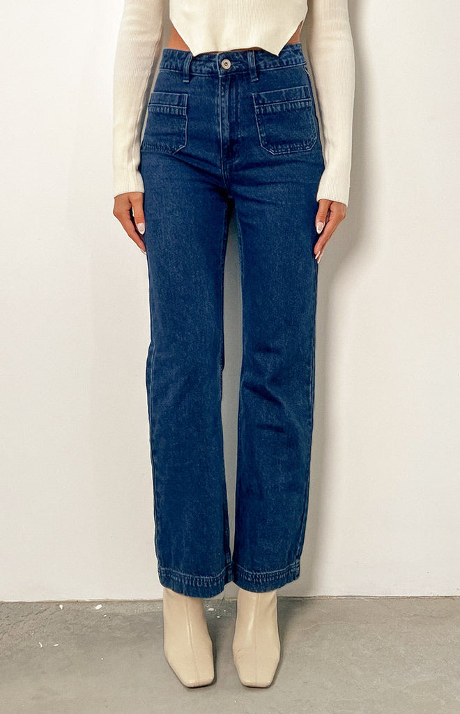 Blayke Dark Blue Denim Jeans – Beginning Boutique US