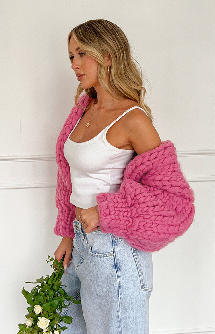 Blush Blossom Pink Knit Cardigan – Beginning Boutique US