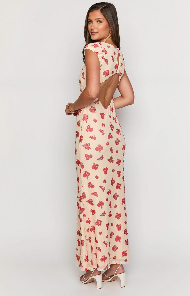 Cali Red Floral Maxi Dress – Beginning Boutique US