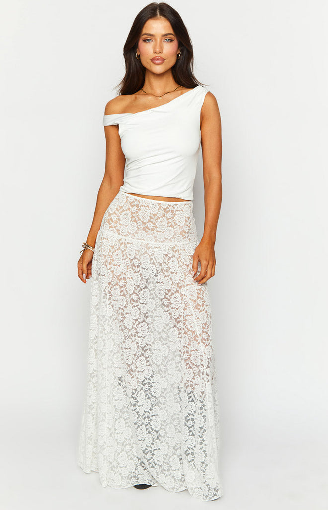Calypso White Lace Maxi Skirt – Beginning Boutique US