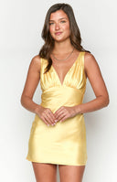 Daphne Red Satin Mini Dress – Beginning Boutique US