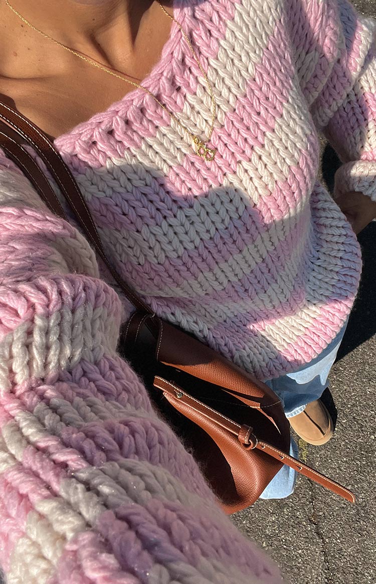 Bea Pink Striped Sweater – Beginning Boutique US
