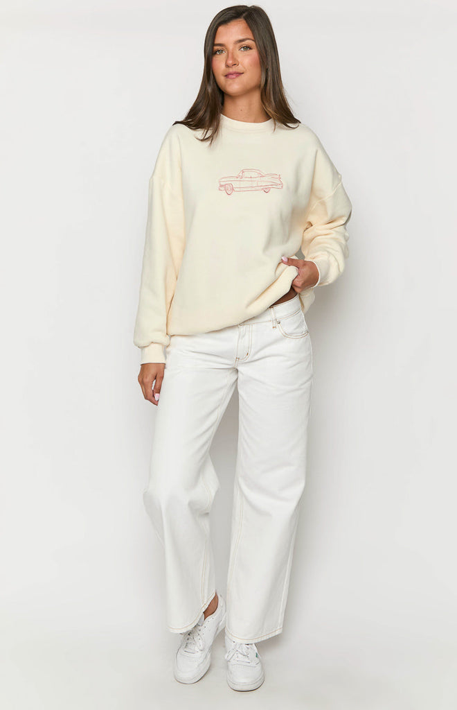 Elodie Cream Crew Neck Sweater – Beginning Boutique US