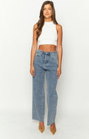 Essie Dark Blue Straight Leg Jeans – Beginning Boutique US
