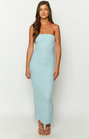 Imogen Blue Floral Strapless Maxi Dress – Beginning Boutique US