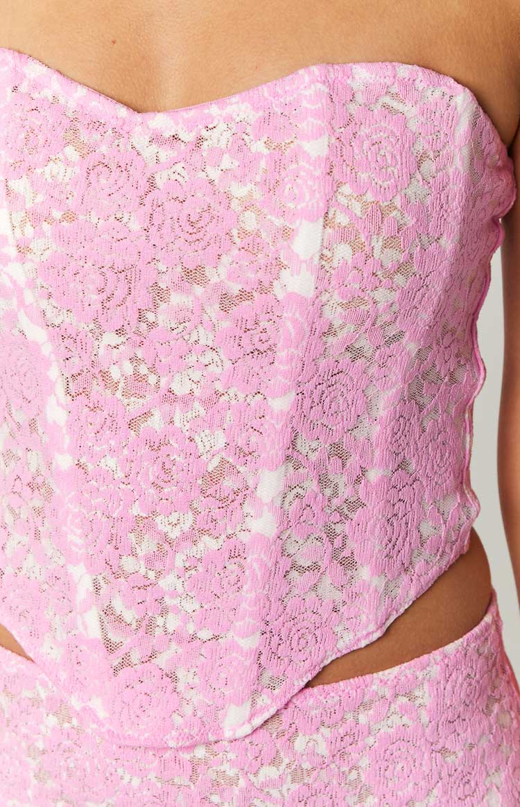 Jem Pink Lace Corset Top – Beginning Boutique US