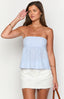 Klee Light Blue Strapless Tie Back Top – Beginning Boutique US