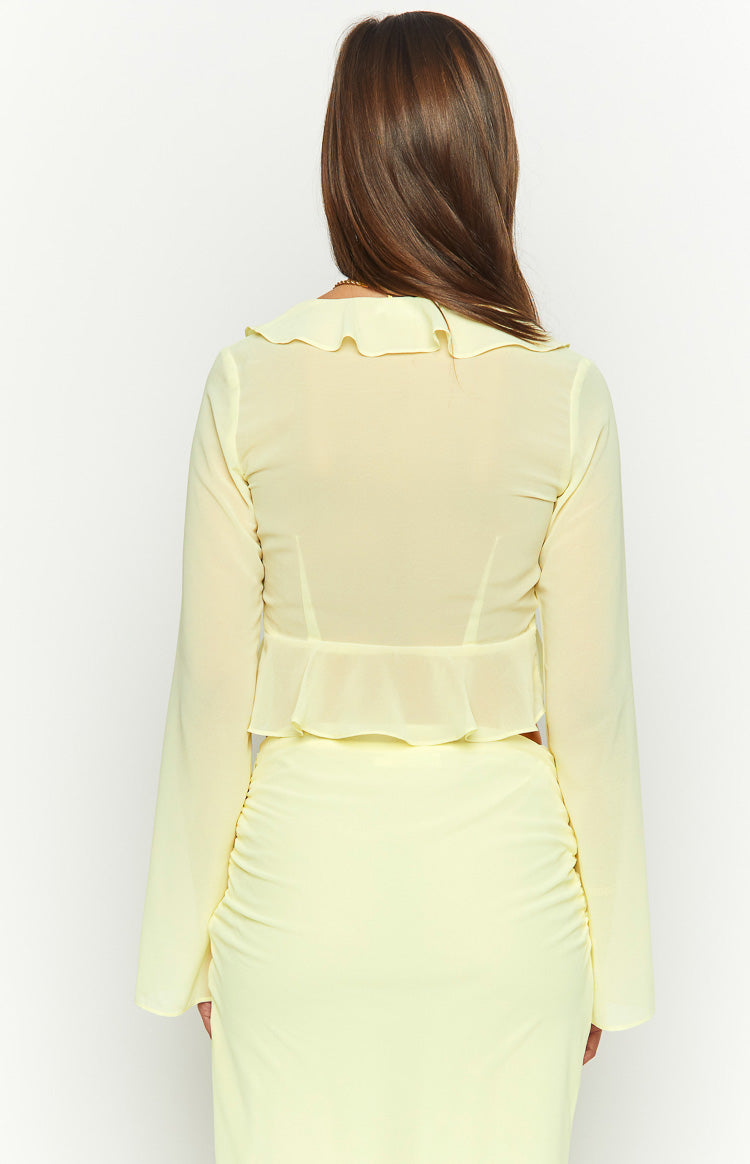 Kazan Yellow Frill Top – Beginning Boutique US