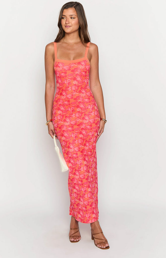 Kelly Orange Floral Maxi Dress – Beginning Boutique US