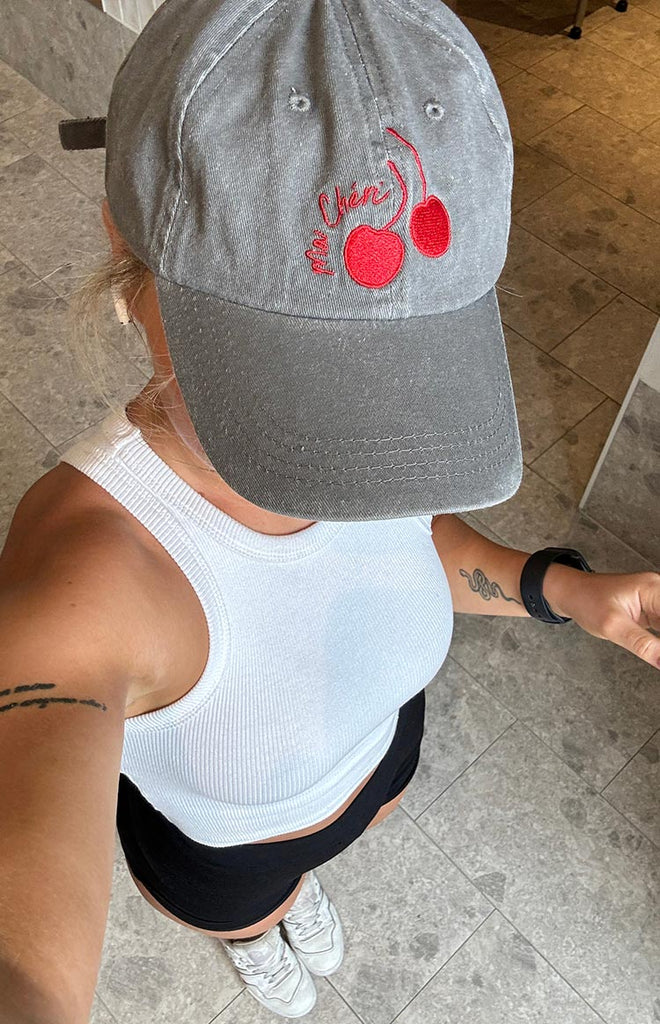 Ma Cheri Black Washed Cap – Beginning Boutique US