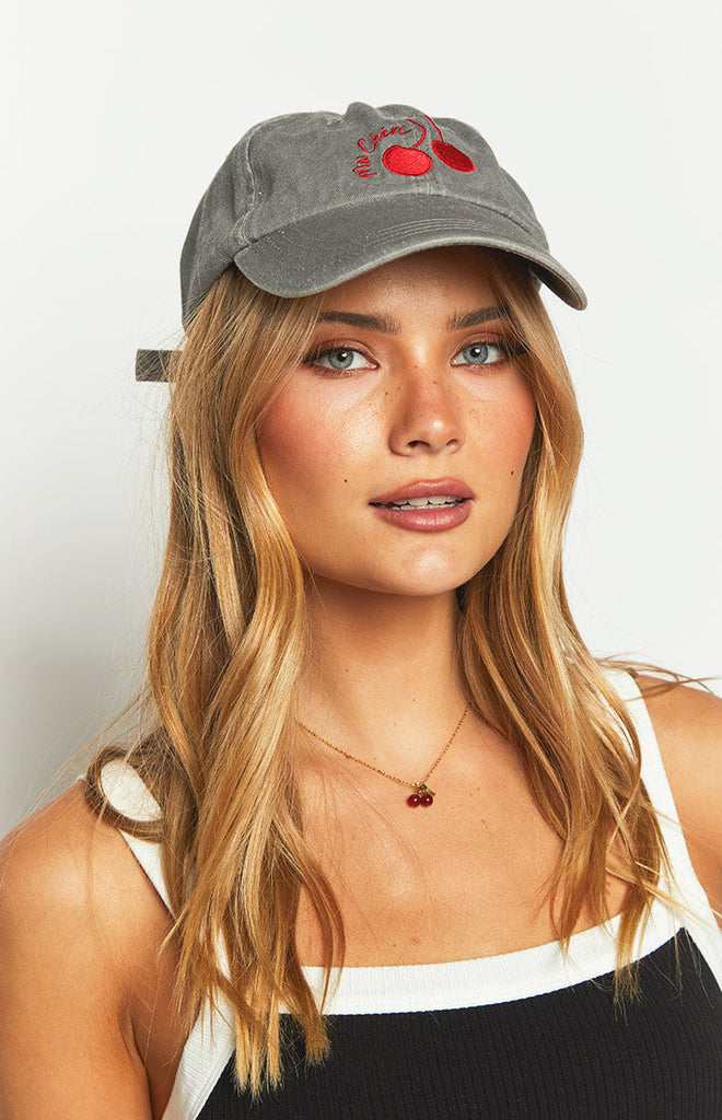 Ma Cheri Black Washed Cap – Beginning Boutique US