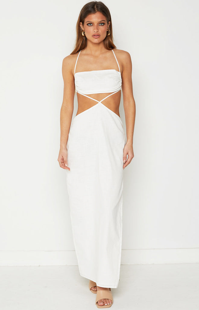 Mimi White Midi Dress – Beginning Boutique US