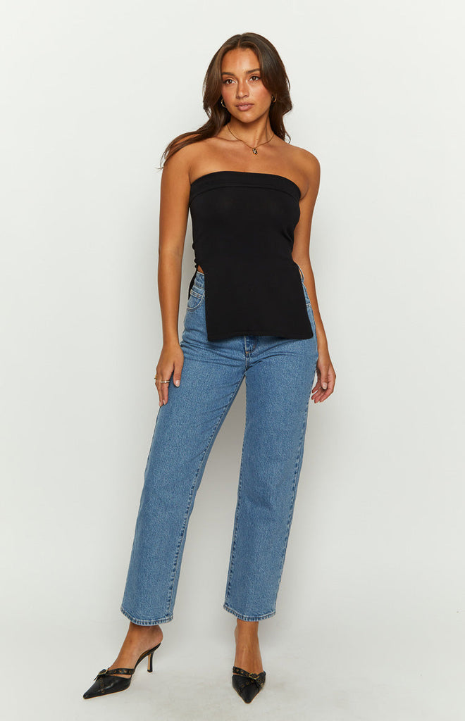 Mordani Black Knit Strapless Top – Beginning Boutique US