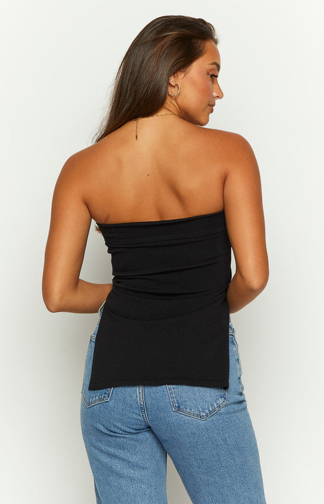 Mordani Black Knit Strapless Top – Beginning Boutique US