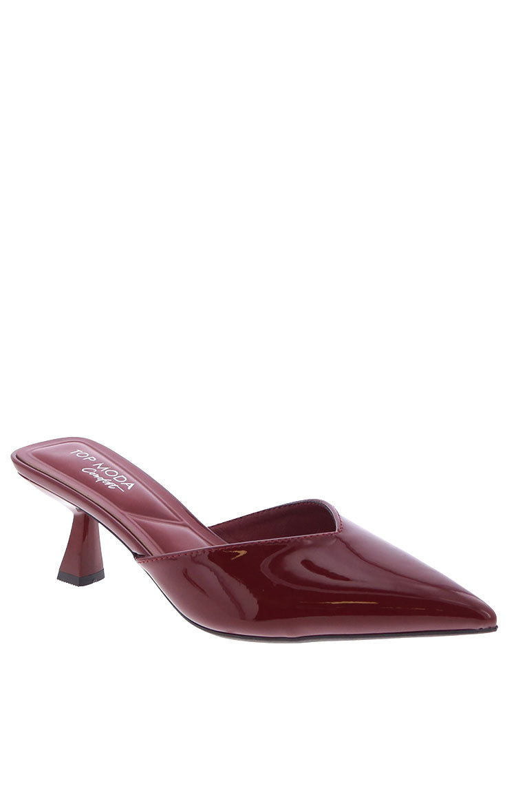 Morley Cherry Red Patent Mule Heels | Beginning Boutique US