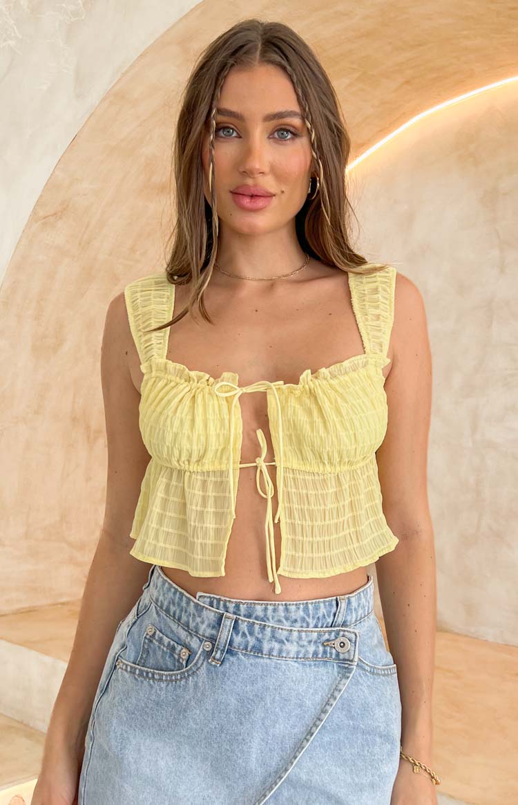 Pixie Yellow Crop Top – Beginning Boutique US