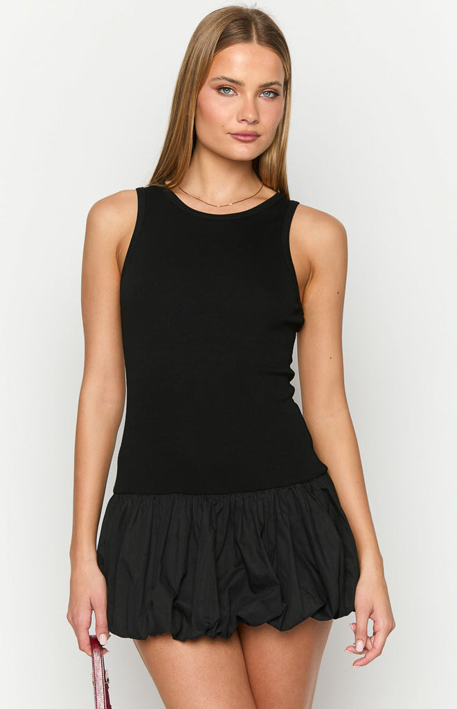 Stiles Black Bubble Mini Dress – Beginning Boutique US
