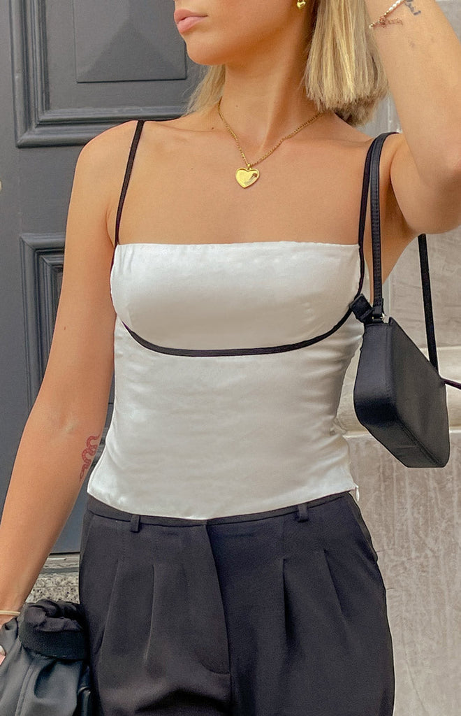 Tamra White Low Back Top – Beginning Boutique US