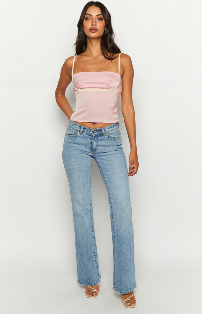 Tamra Pink Low Back Top – Beginning Boutique US