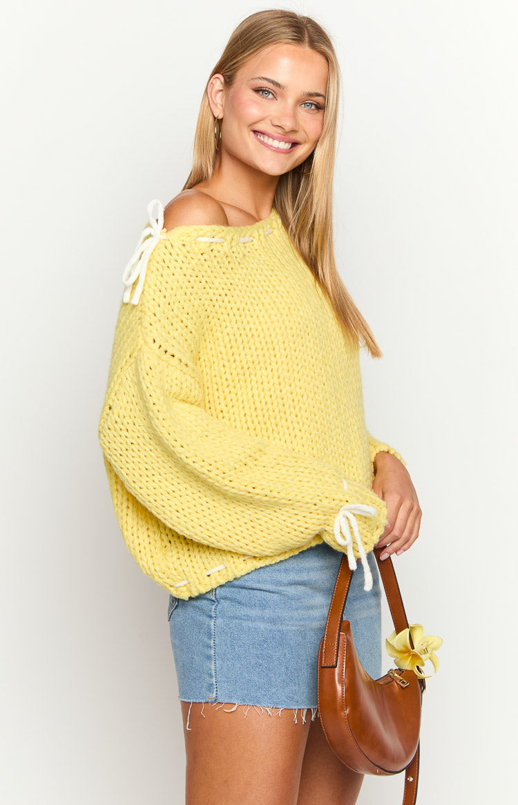 Bea Yellow Sweater – Beginning Boutique US