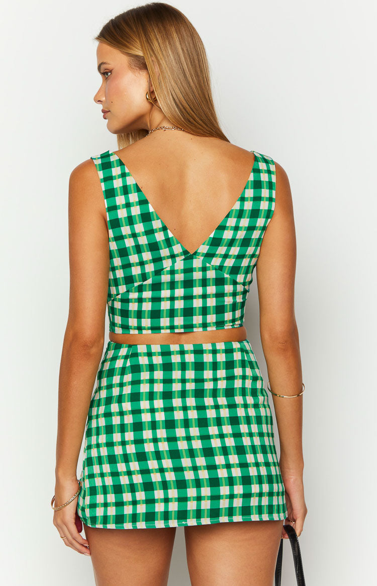 Miranda Green Check Mini Skirt – Beginning Boutique US