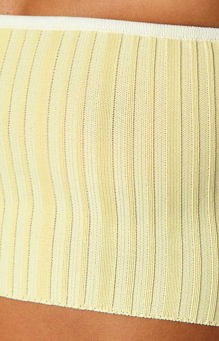 Pia Yellow Contrast Bind Knit Tube Top – Beginning Boutique US