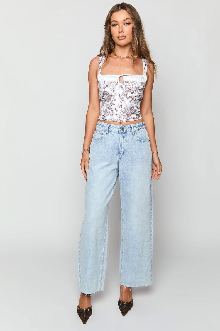 Till Forever Brown Garden Print Top – Beginning Boutique US