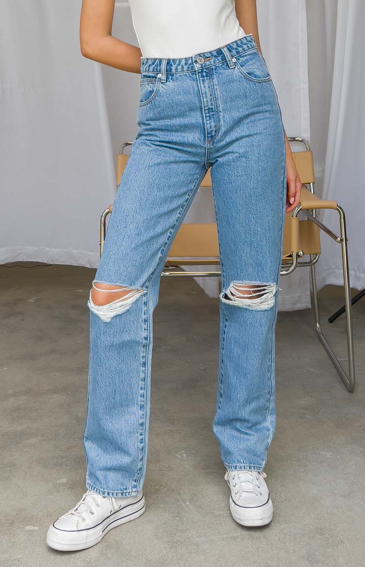 ABRAND A 94 High Straight Georgia Rip Blue Jeans – Beginning Boutique US